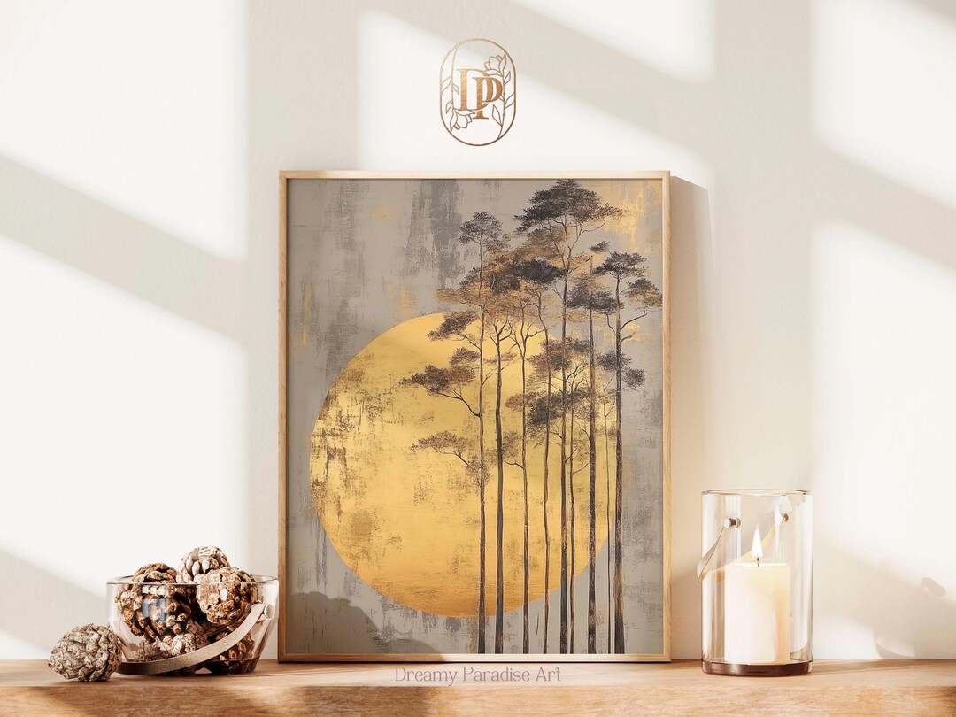 Aesthetic Golden Tree of Life Japandi Wall Art Instant Download Print ...