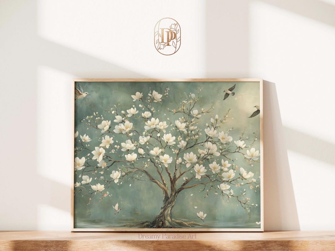 Aesthetic Sage Green Tree of Life Japandi Wall Art Living Room Decor ...