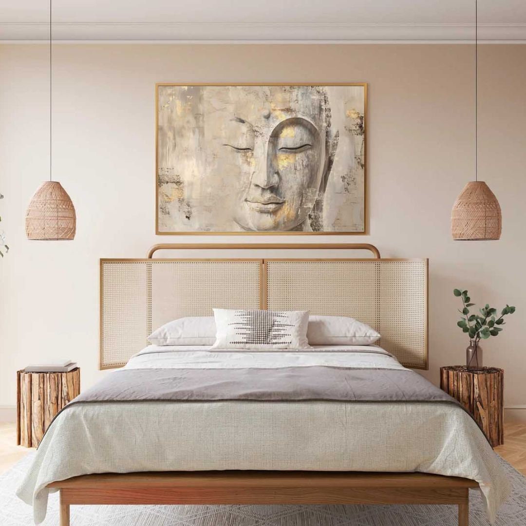 Buddha Wall Art Aesthetic Japandi Wall Art Bedroom Decor Painting ...