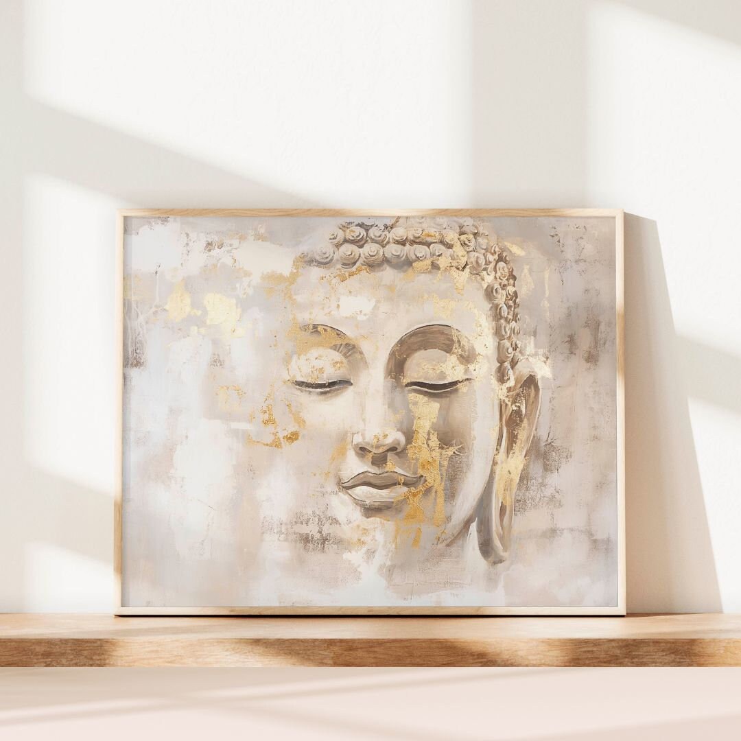 Buddha Wall Art Aesthetic Japandi Wall Art Bedroom Decor Painting ...