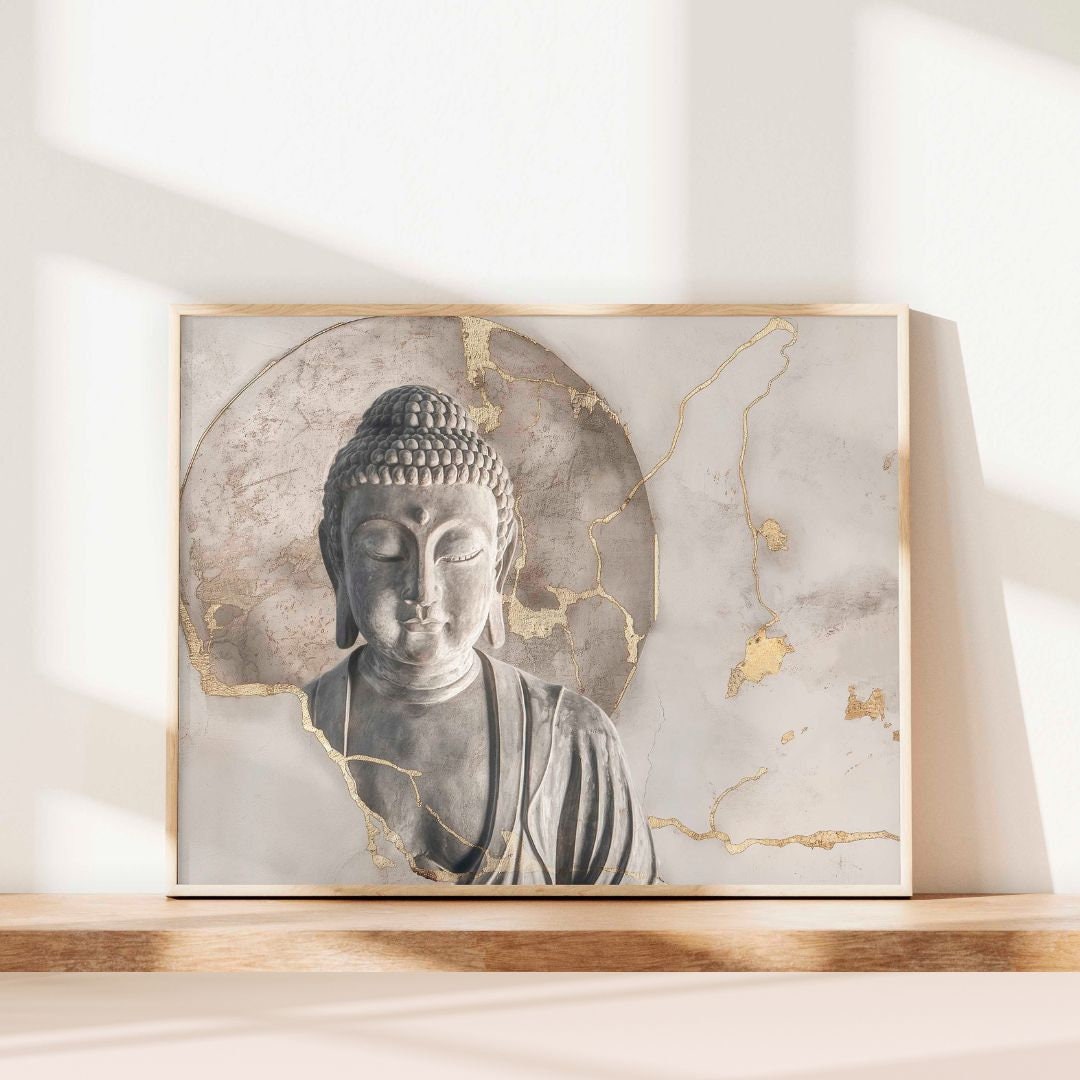 Buddha Wall Art Aesthetic Japandi Wall Art Bedroom Decor Painting ...