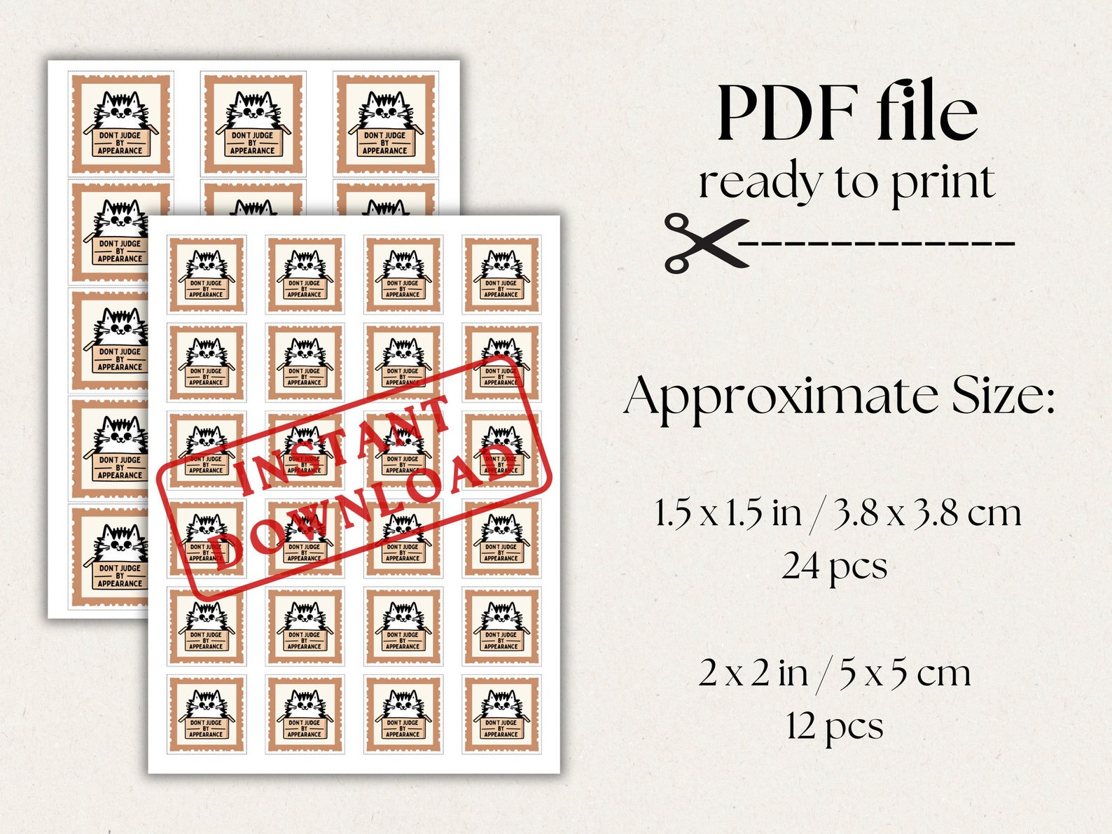 Printable Ugly Box Stickers Don't Judge by Appearance Labels for Reused ...