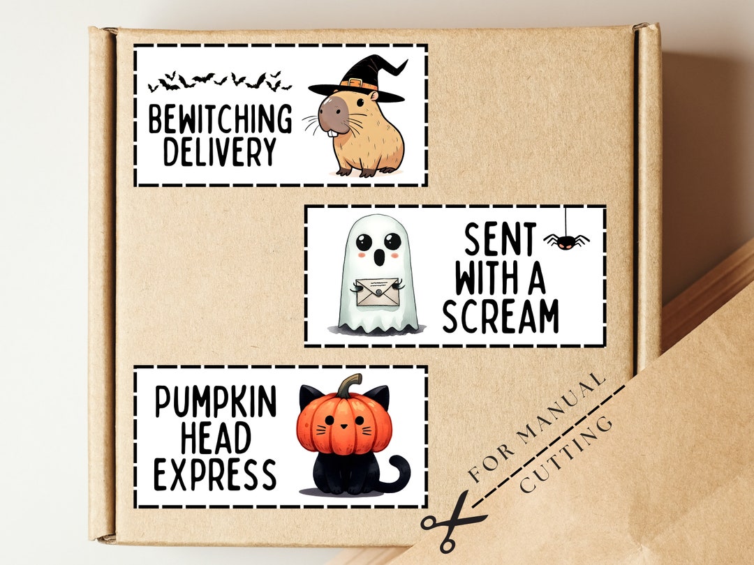 Printable Spooky Packaging Labels Halloween Shipping Sticker Set Ready ...
