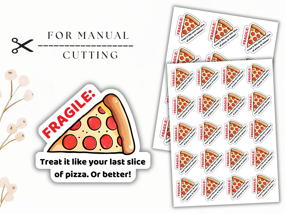 Printable Funny Fragile Sticker Template for Manual Cutting Print and ...