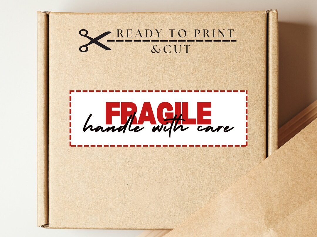 Printable Fragile Labels Handle With Care Stickers Ready to Print ...