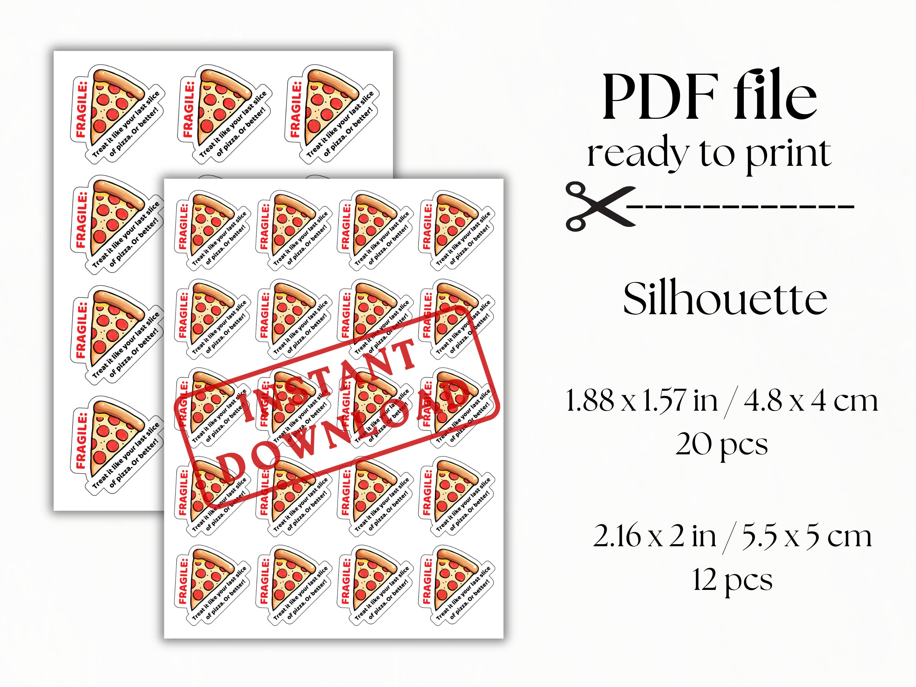 Printable Funny Fragile Sticker Template for Manual Cutting Print and ...