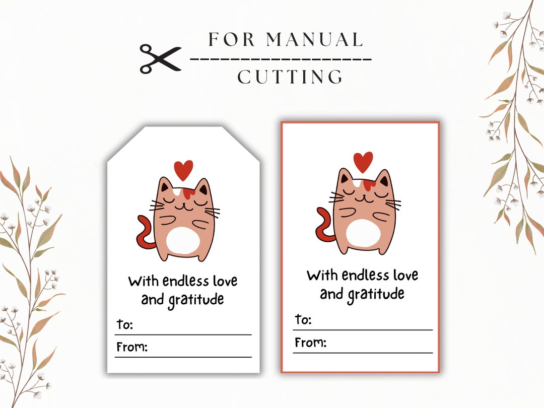 Printable Pinky Cat Hang Tags Templates Cute Gift Stickers With Endless ...