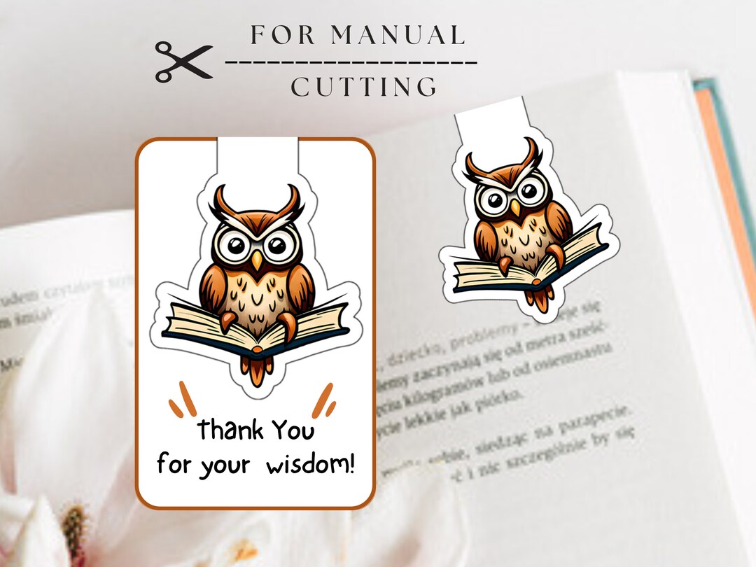Printable Owl Magnetic Bookmark Thank You for Your Wisdom DIY Gift for ...
