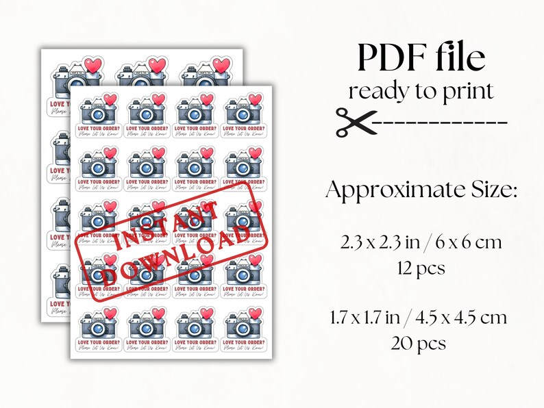 Printable Snap and Tag Stickers Fussy Cut Labels for Small Business ...