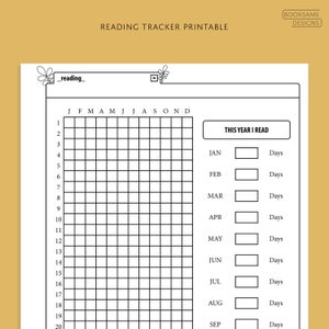 Reading Tracker Printable Template for Coloring or Minimalist Style ...