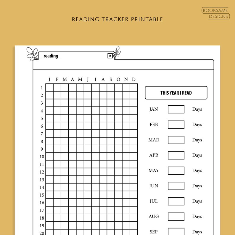 Reading Tracker Printable Template for Coloring or Minimalist Style ...