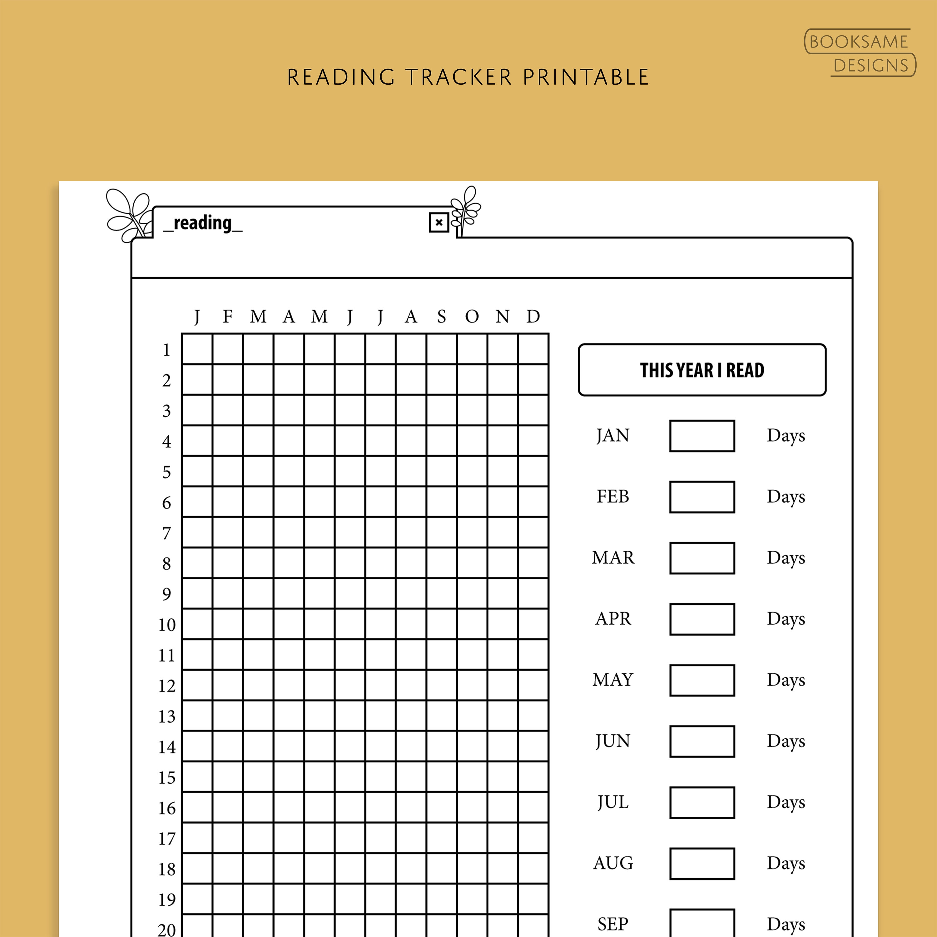 Reading Tracker Printable Template for Coloring or Minimalist Style ...