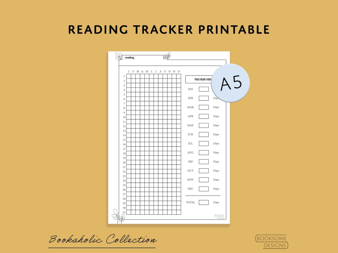 Reading Tracker Printable Template - for Coloring or Minimalist Style ...