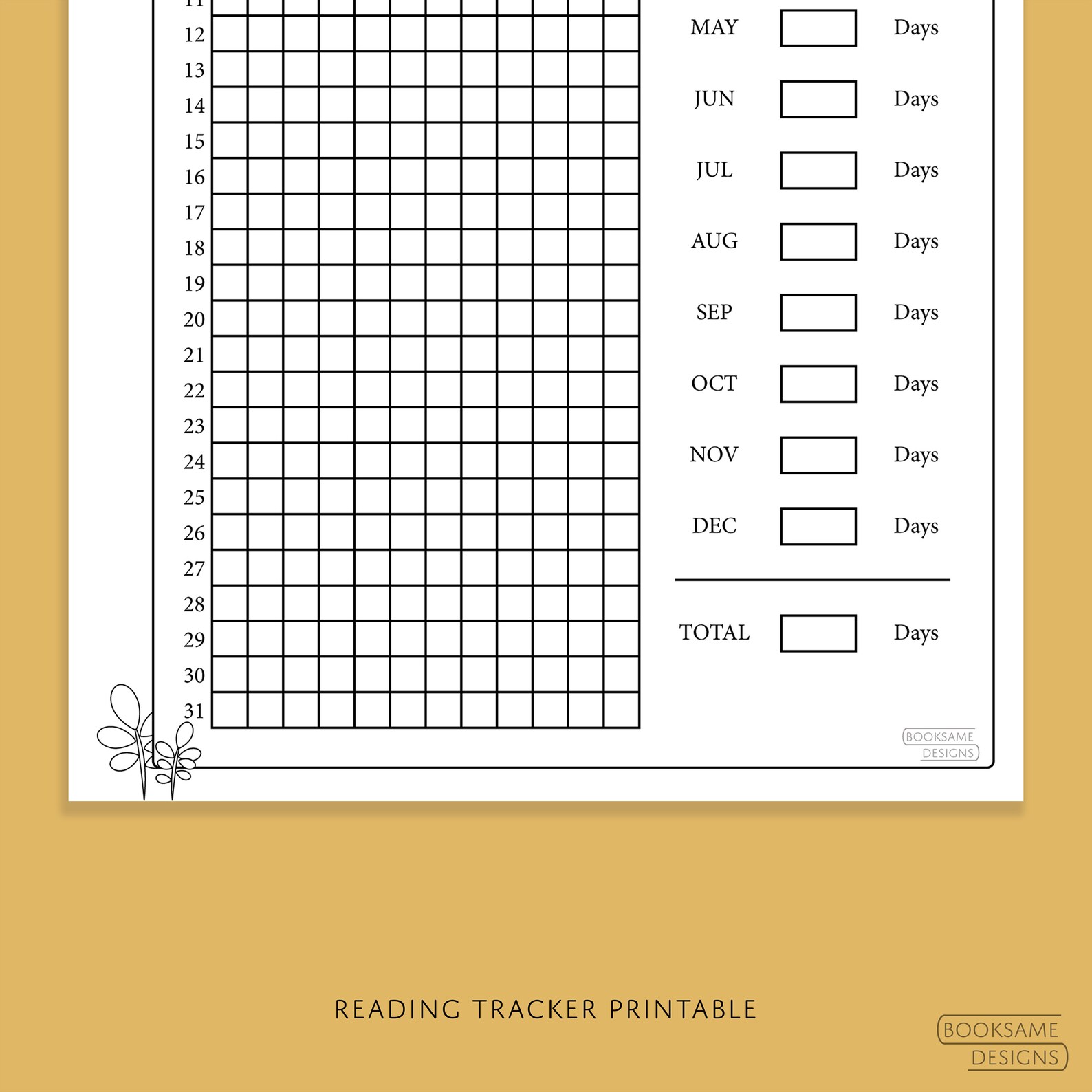 Reading Tracker Printable Template for Coloring or Minimalist Style ...