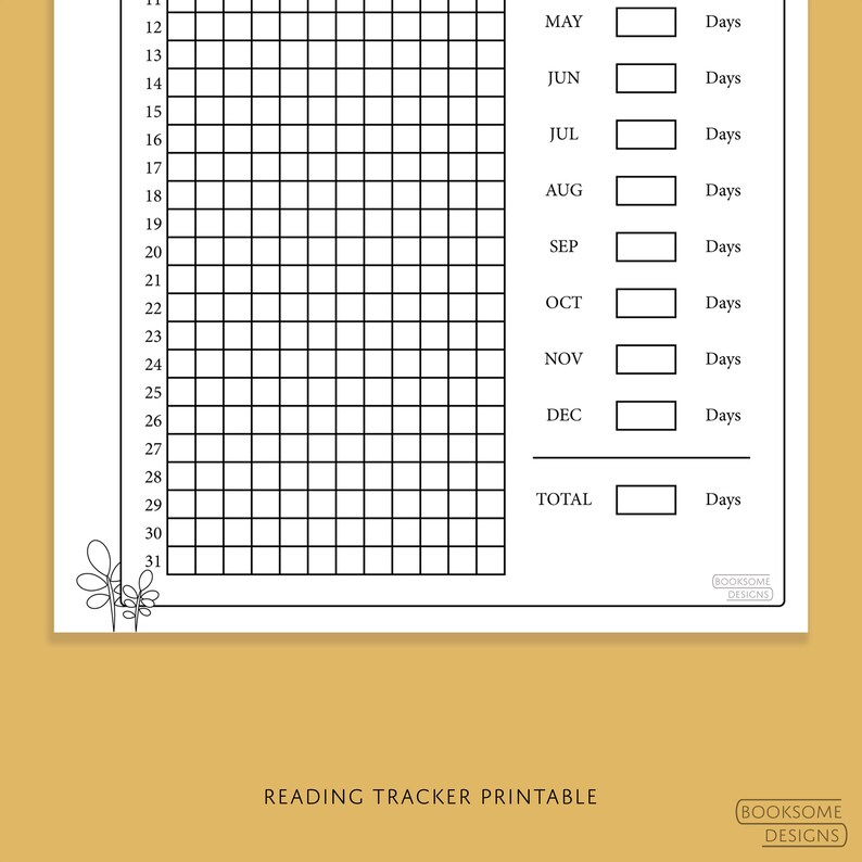 Reading Tracker Printable Template - for Coloring or Minimalist Style ...