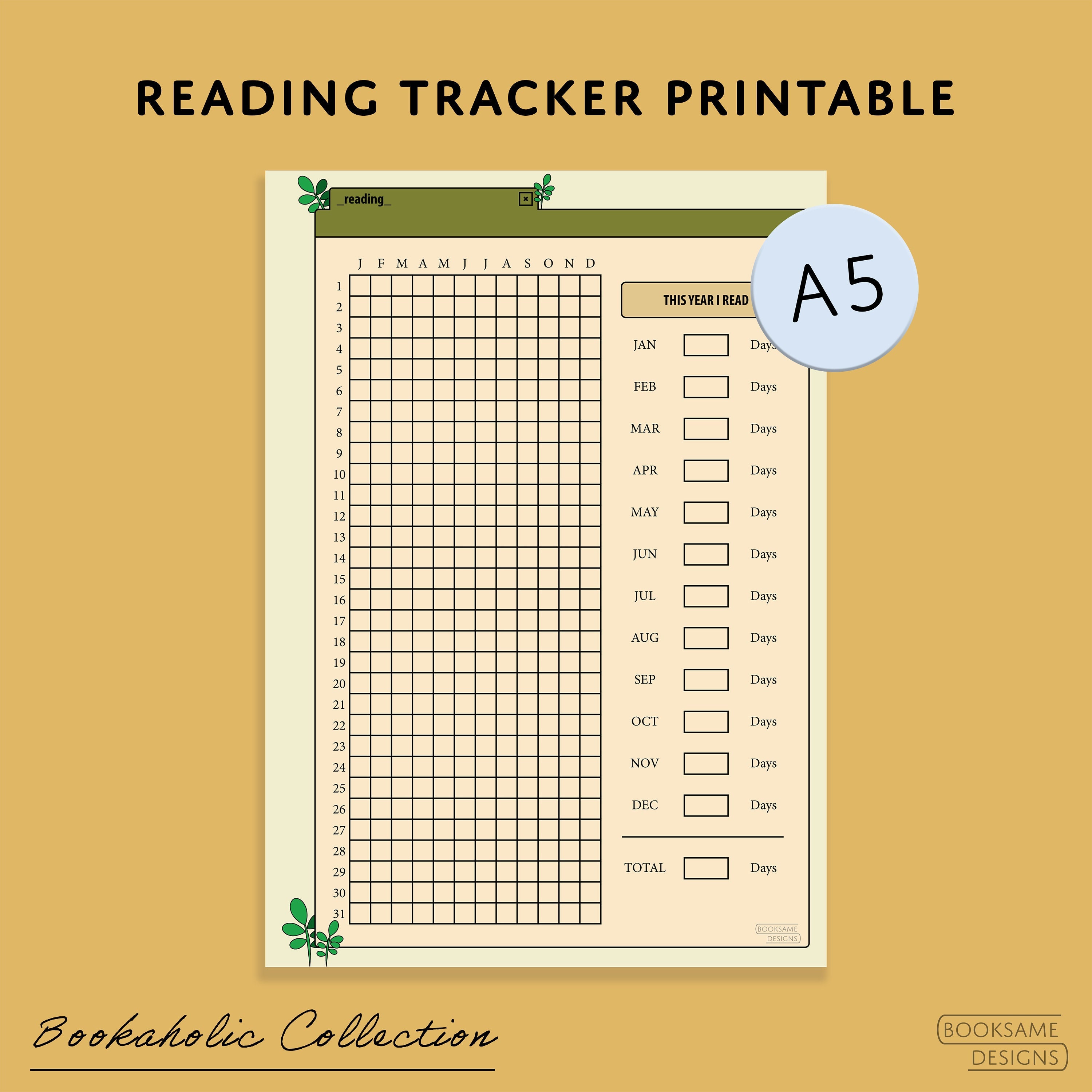 Reading Tracker Printable Template Reading Tracker A5 - Etsy