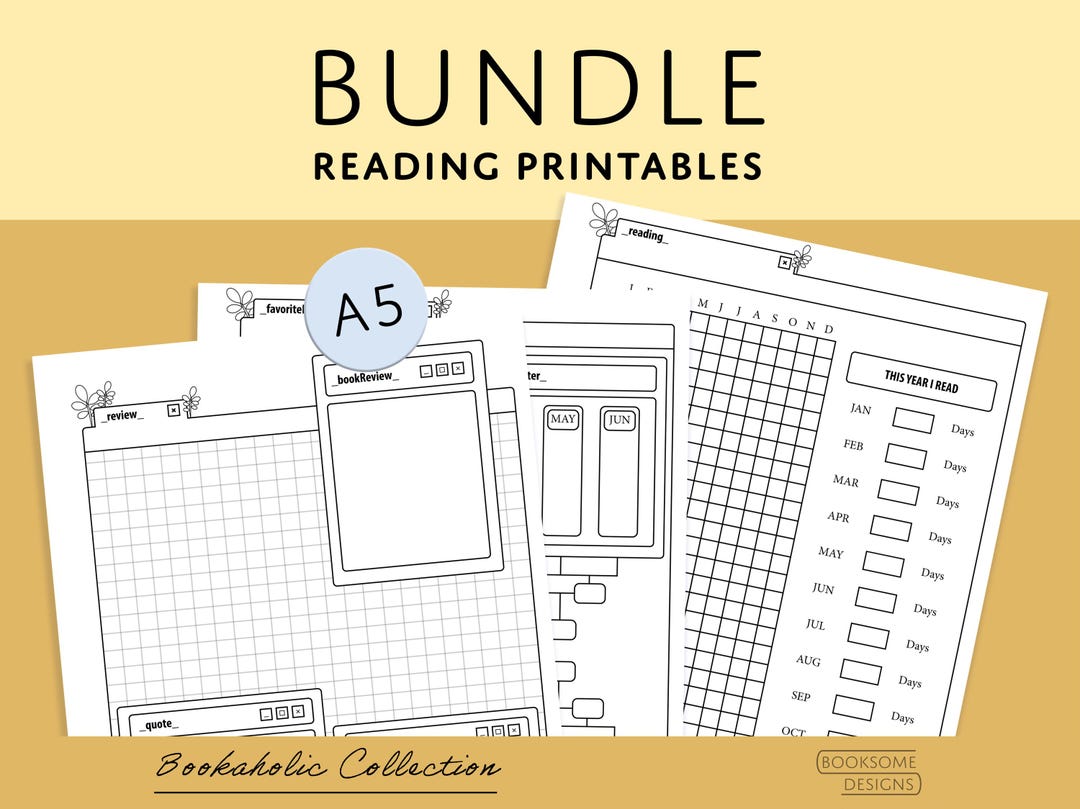 BUNDLE - Reading Trackers Printable Templates - for Coloring or ...