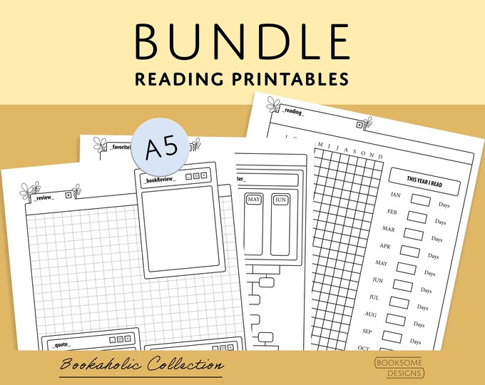 BUNDLE - Reading Trackers Printable Templates - for Coloring or ...