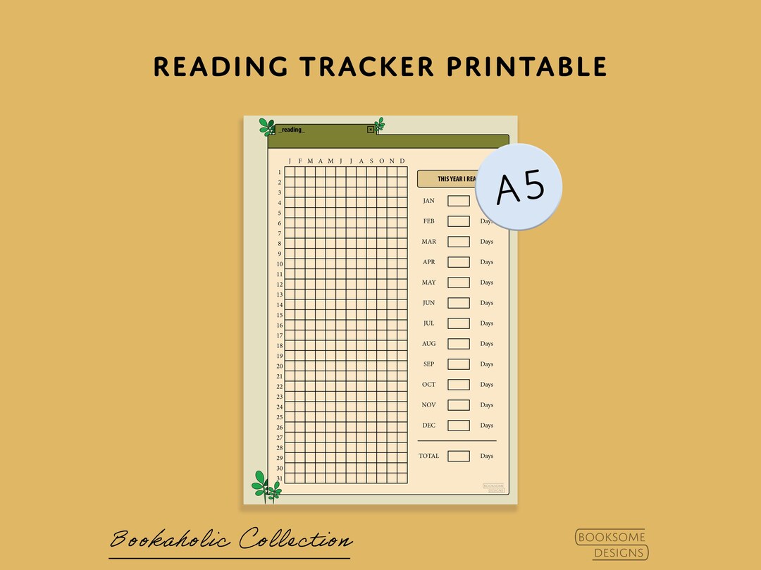 Reading Tracker Printable Template - Reading Tracker - A5 - Etsy