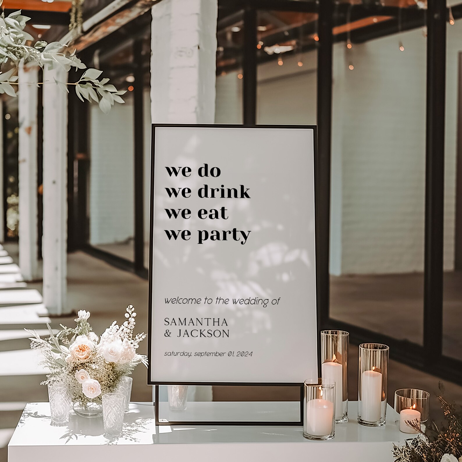 We Do We Drink We Eat We Party Digital Download Wedding Welcome Sign ...
