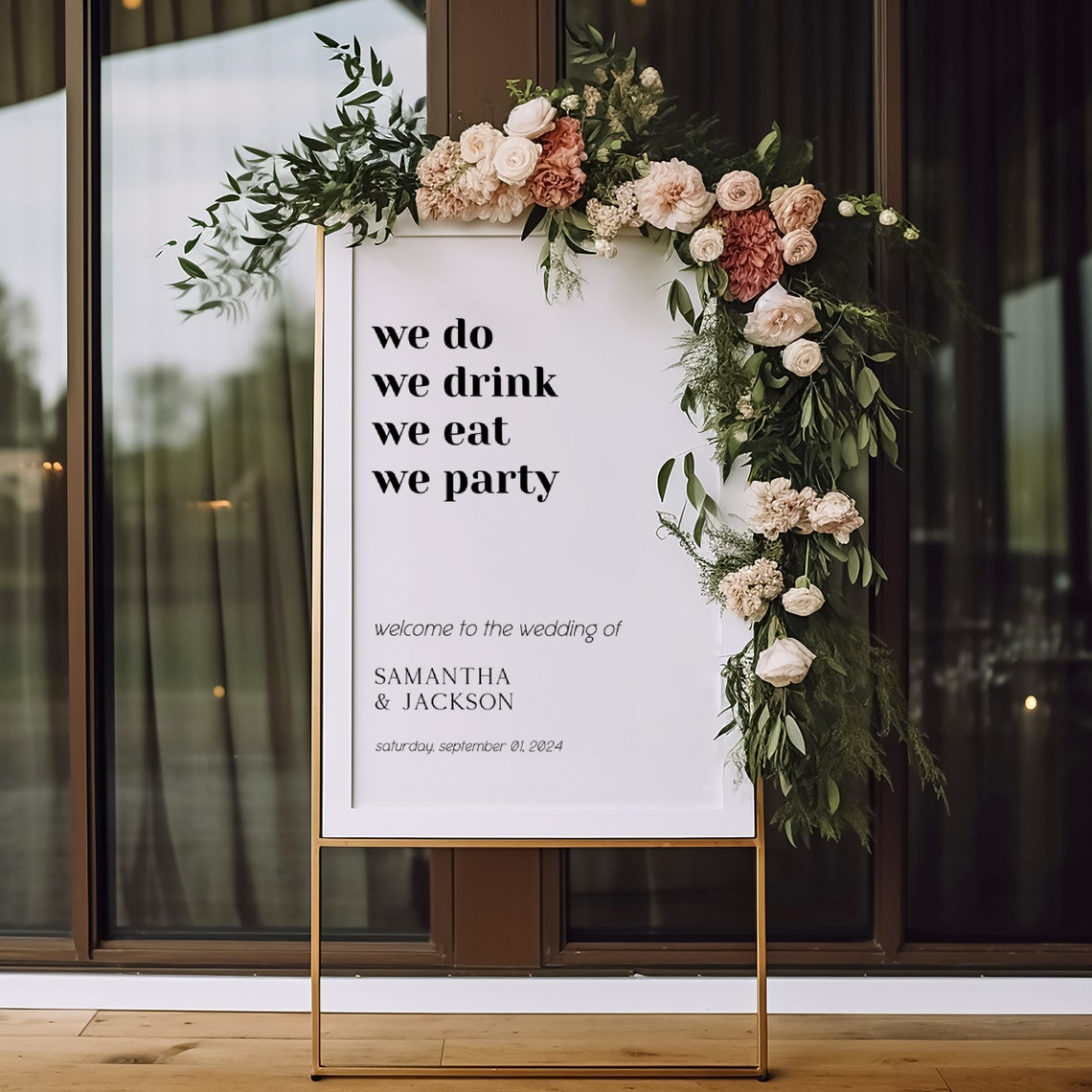 We Do We Drink We Eat We Party Digital Download Wedding Welcome Sign ...