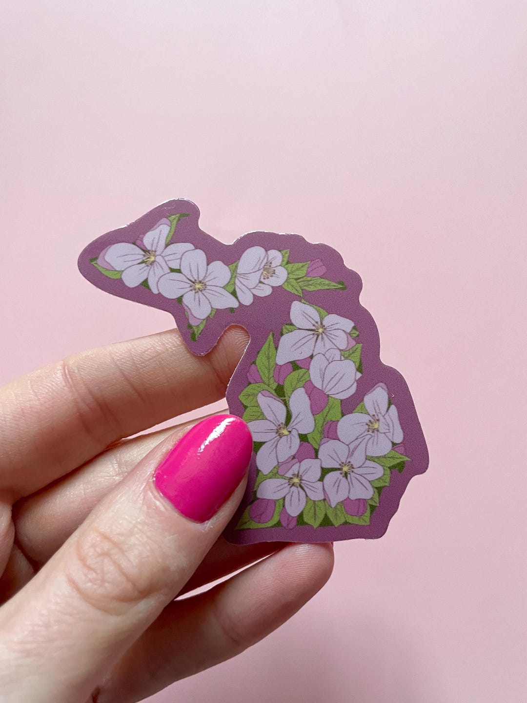 Michigan Floral Sticker, Michigan State Flower Sticker, Apple Blossom ...
