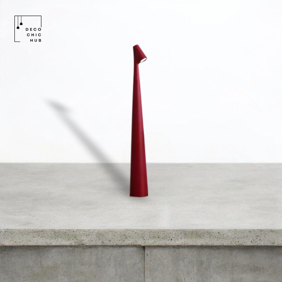 Rechargeable Table Red Lamp, Touch Sensor, LED Desktop, Night Light ...