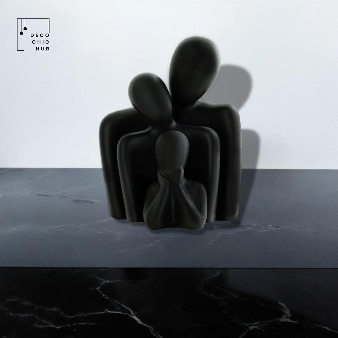 Modern Black Sculpture, Hug Statue, Office Home Decoration, Home Decor ...