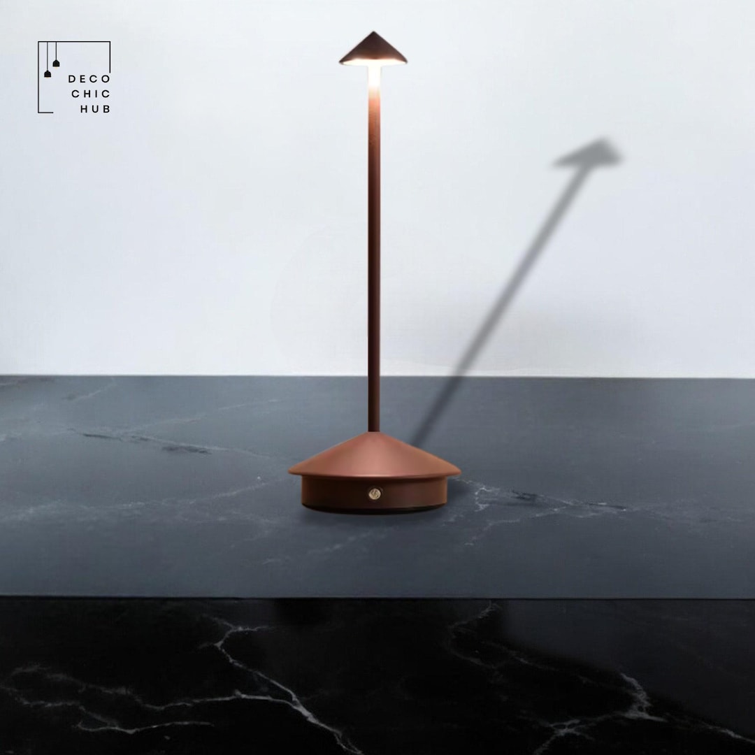 Rechargeable Table Brown Lamp, Touch Sensor, LED Desktop, Night Light ...