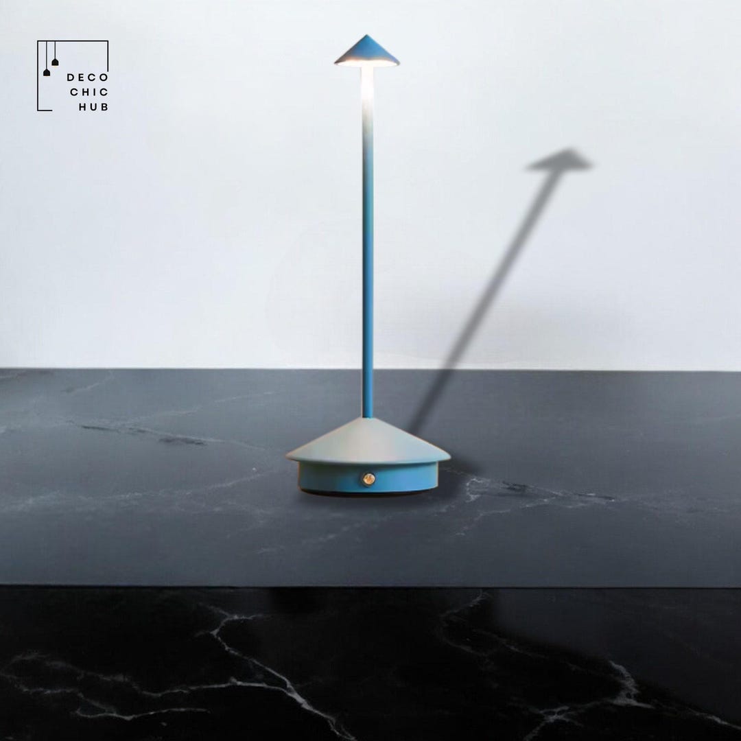 Rechargeable Table Blue Lamp, Touch Sensor, LED Desktop, Night Light ...