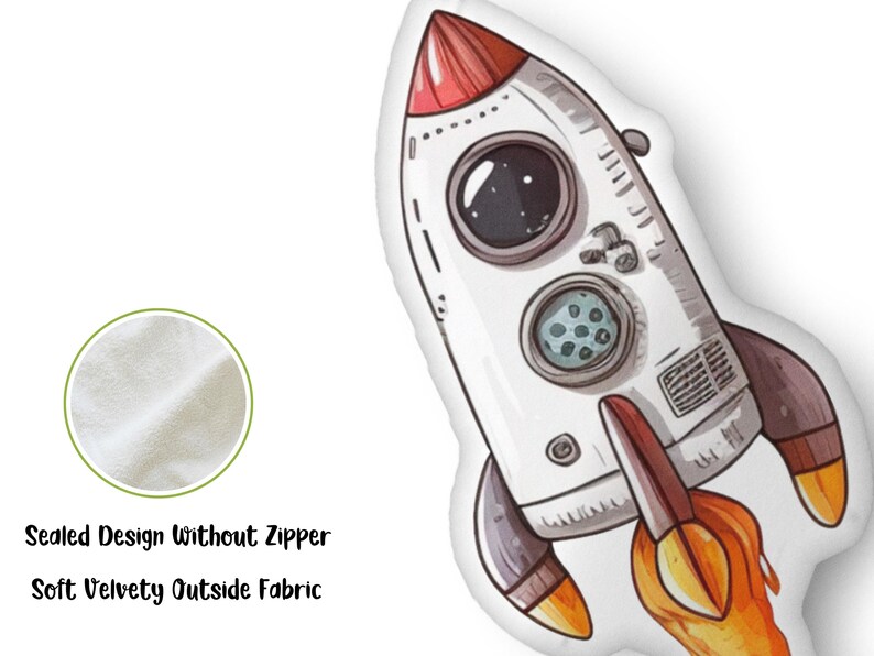 Rocket Custom Shaped Pillow Space Theme Kids Room Decor Astronaut Throw ...