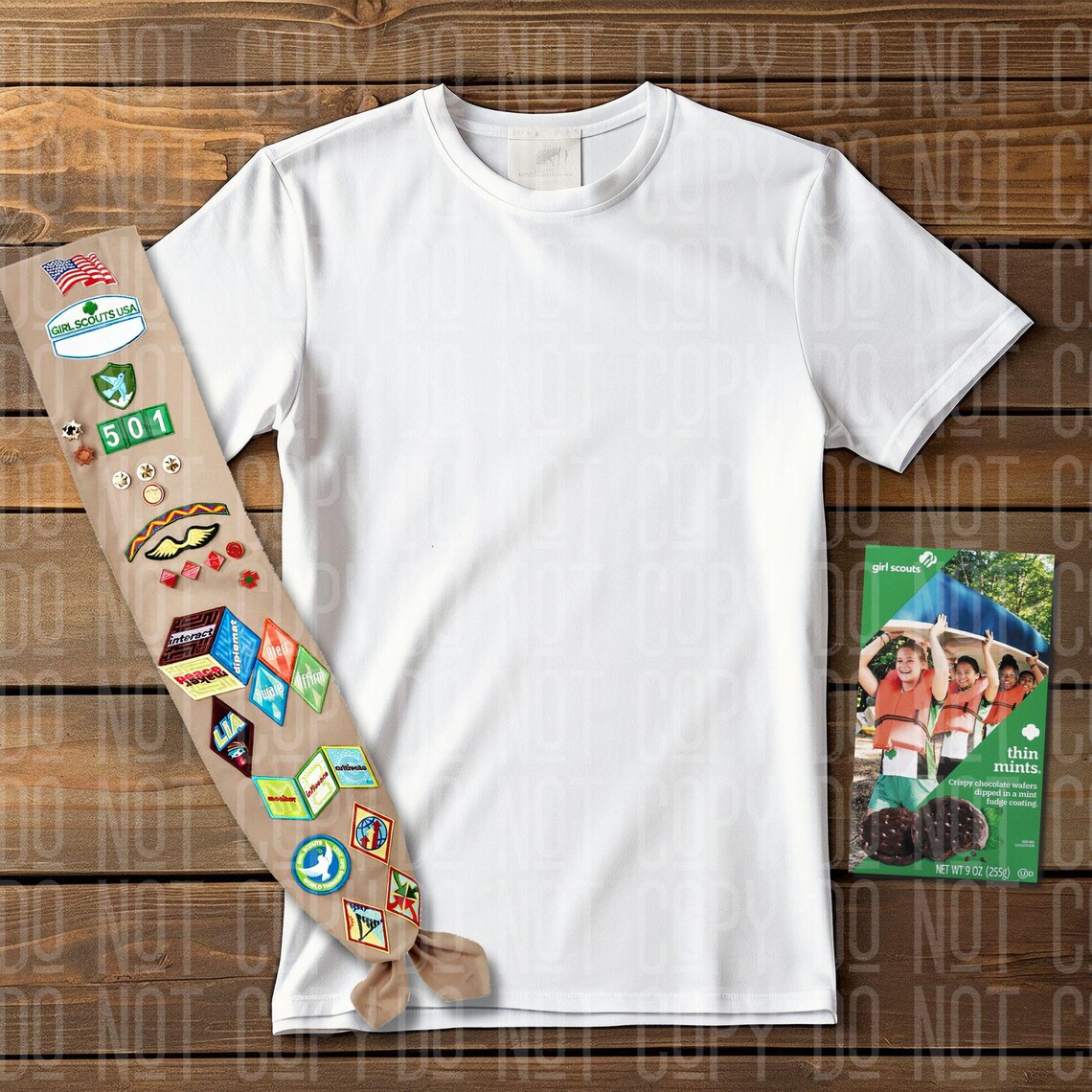 Girl Scout White Shirt Mockup #1 - Etsy