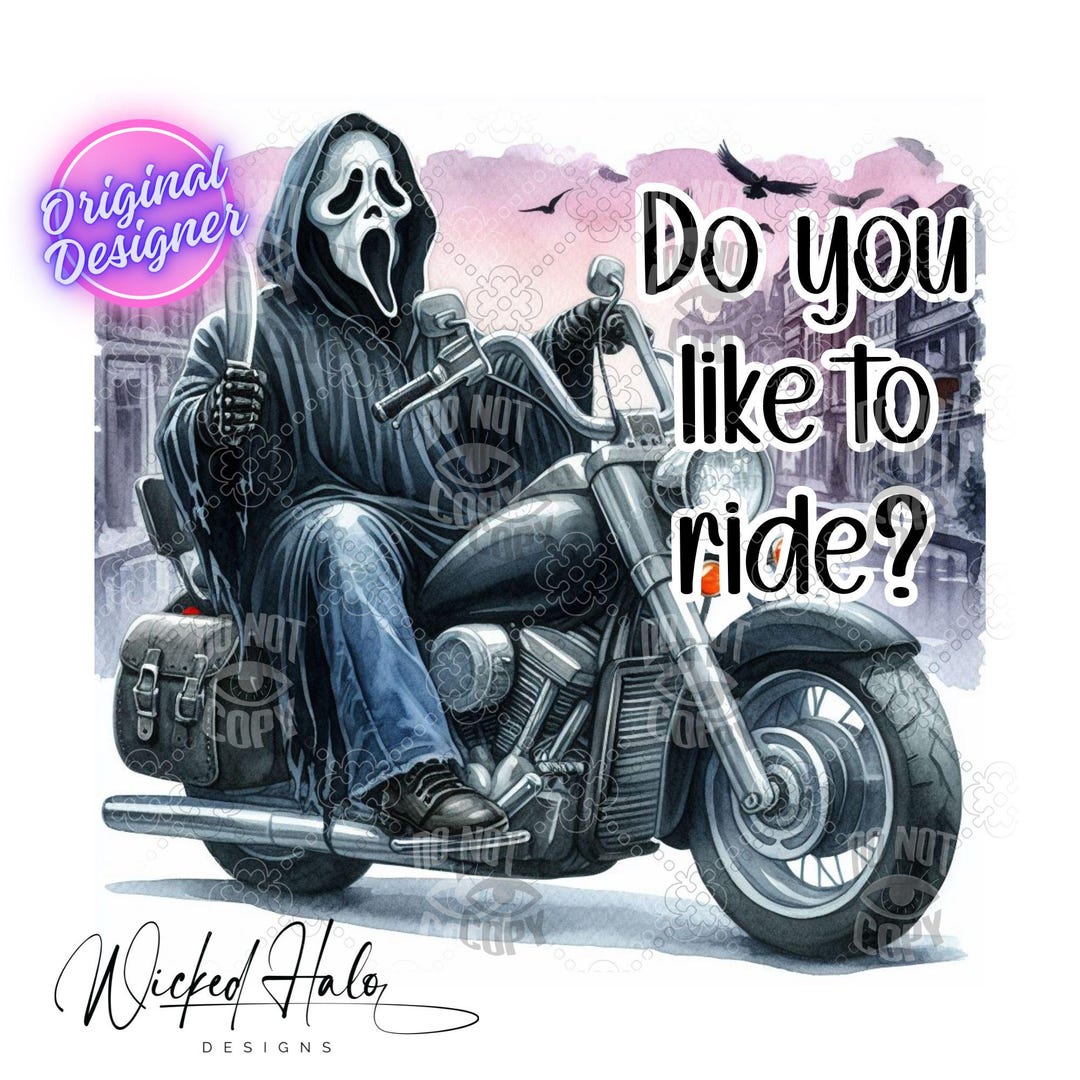 PNG Only-neon Ghostface Scream Biker Motorcycle - Etsy
