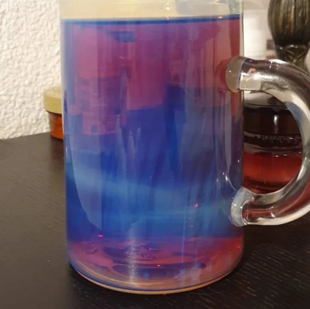 Mug Heat Resistant Glass Hand Blown Art Glass Coffee Cup Iridescent Tea ...