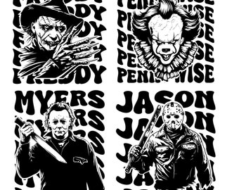 Halloween Horror Movie Killers SVG, Horror Killers Svg, Scary Movie ...