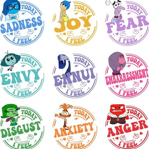 Inside Out 2 Bundle Svg Png, Today I Feel Png, Inside Out Characters ...