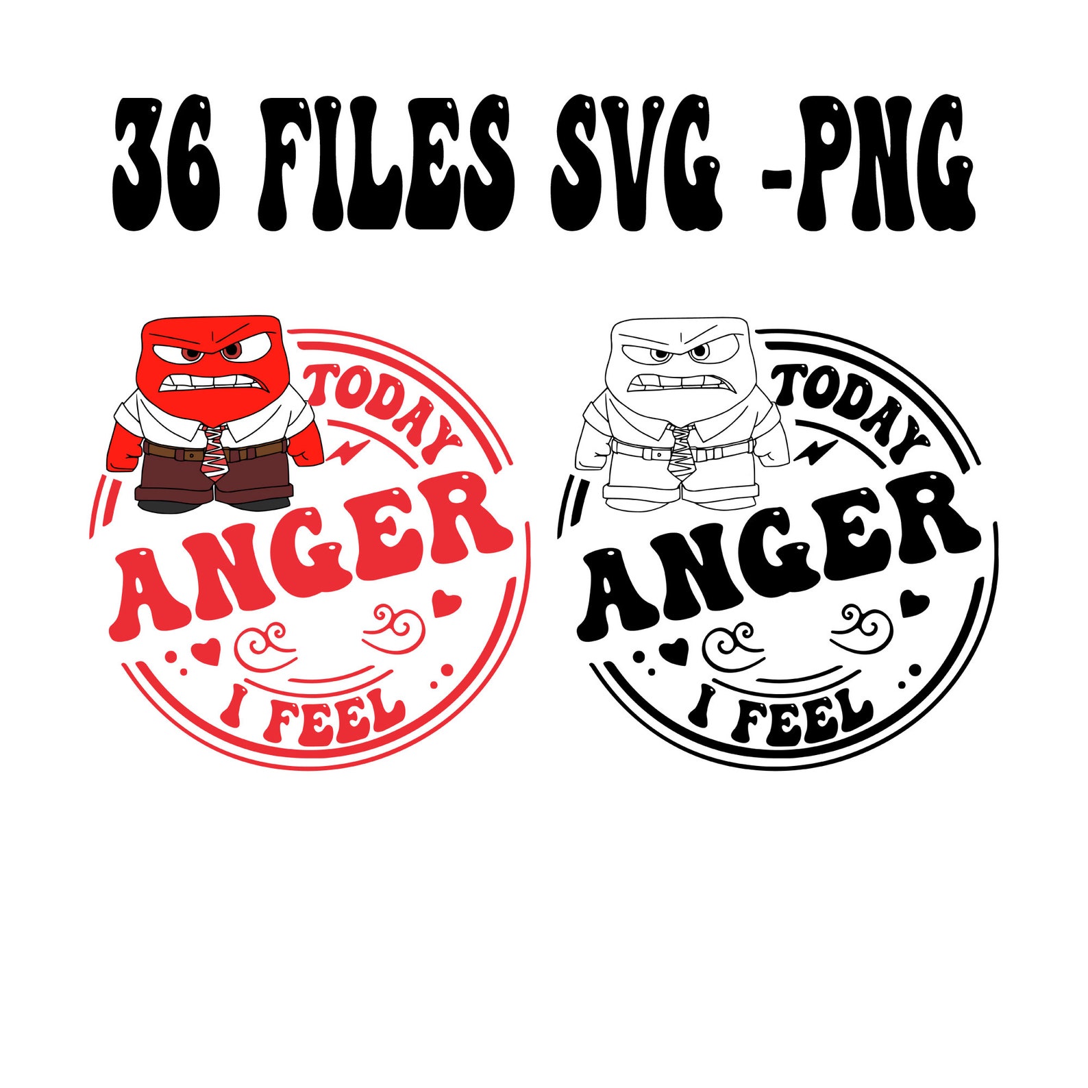 Inside Out 2 Bundle Svg Png, Today I Feel Png, Inside Out Characters ...