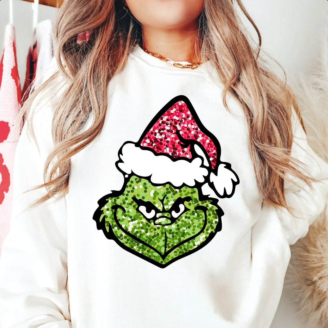 Faux Sequin Grinch Face - Etsy