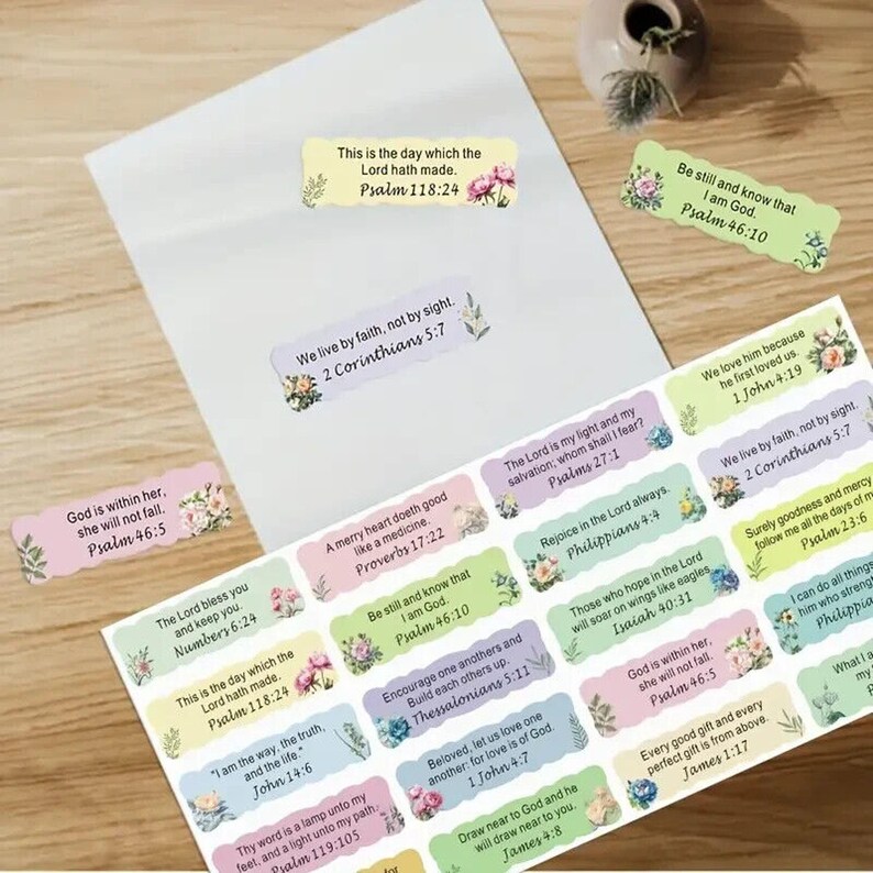 200pcs Inspirational Christian Flower Stickers for Envelopes,gifts ...