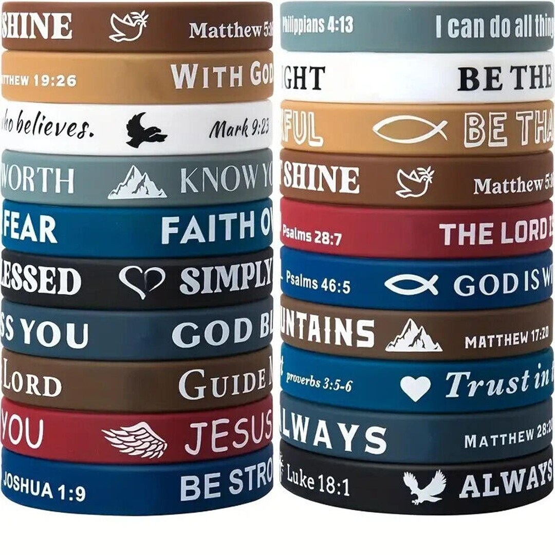 Inspirational Bible Verses Silicone Bracelets - Perfect Christian Gift ...
