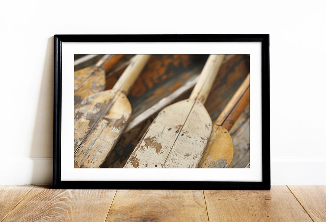 Boat Oars Poster Lakeside Art Beach House Rustic Decor Vintage Boat ...