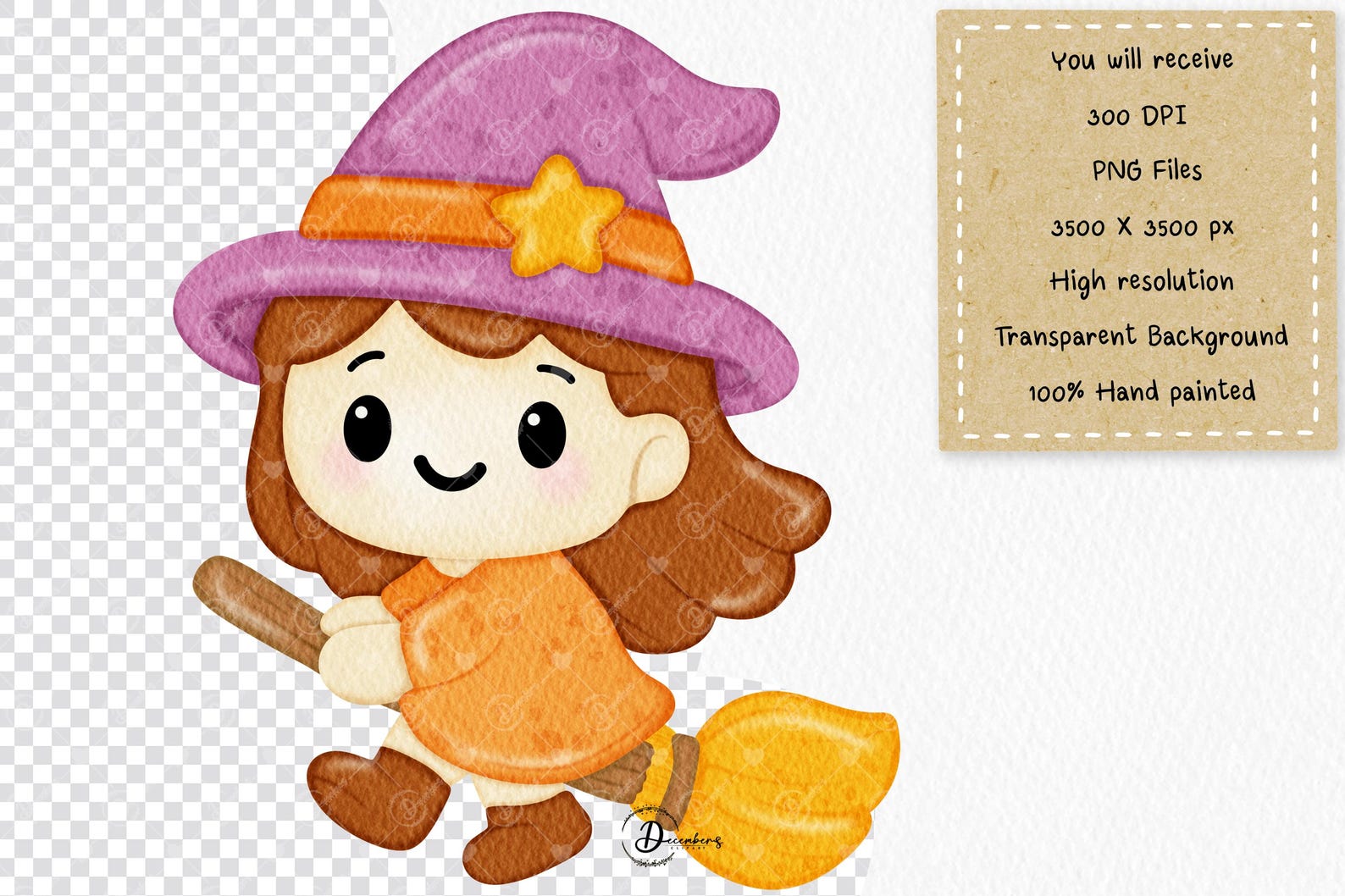 Watercolor Cute Halloween Clipart PNG, Trick or Treat Clipart Hand ...