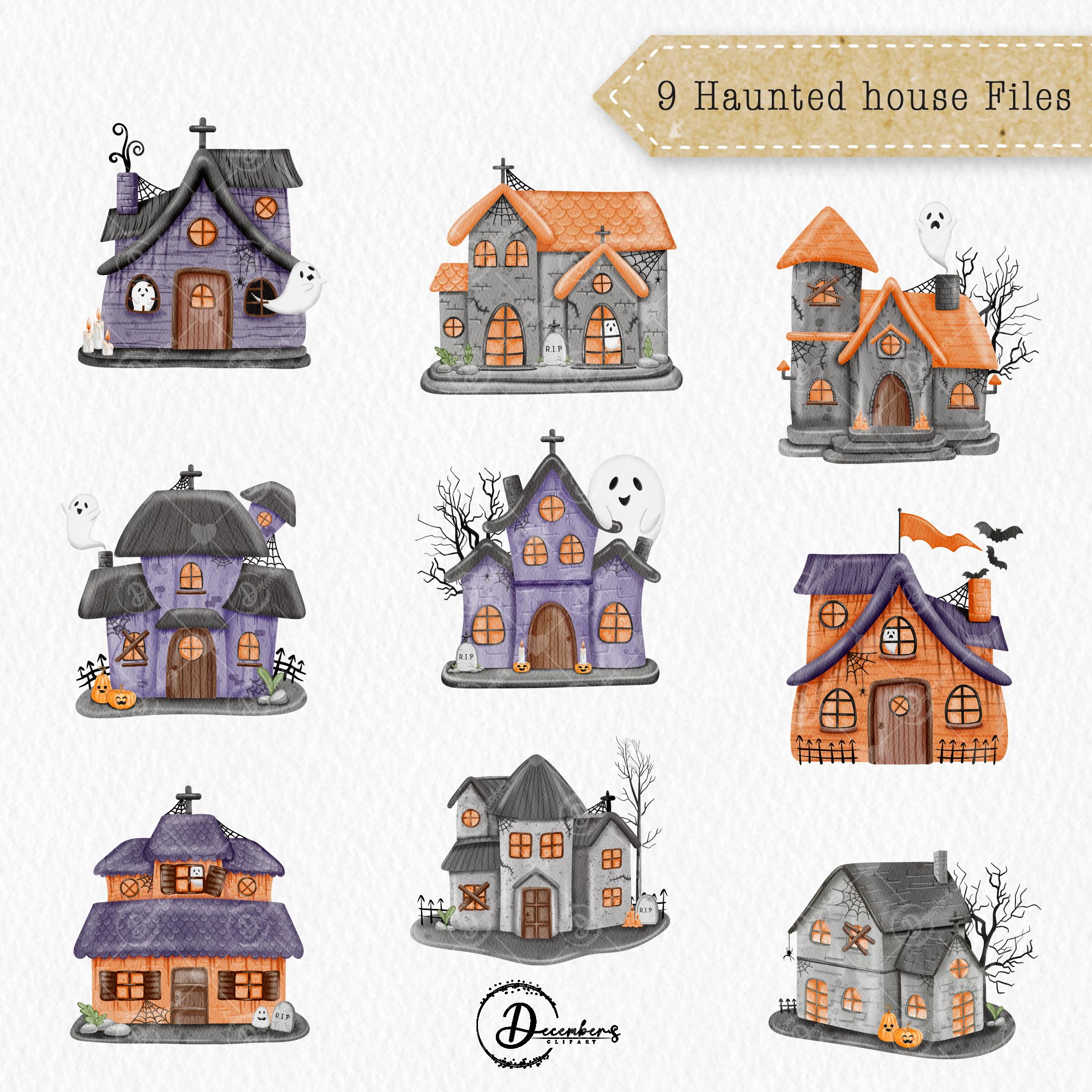 Halloween Clipart, Haunted House Clipart, Tricks or Treats Clipart ...