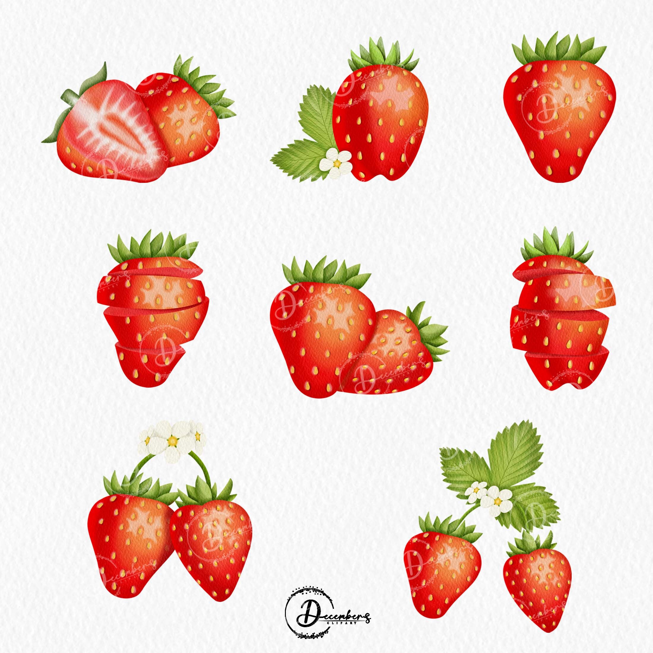 Watercolor Strawberry Clipart, Chocolate Covered Strawberry, Strawberry ...