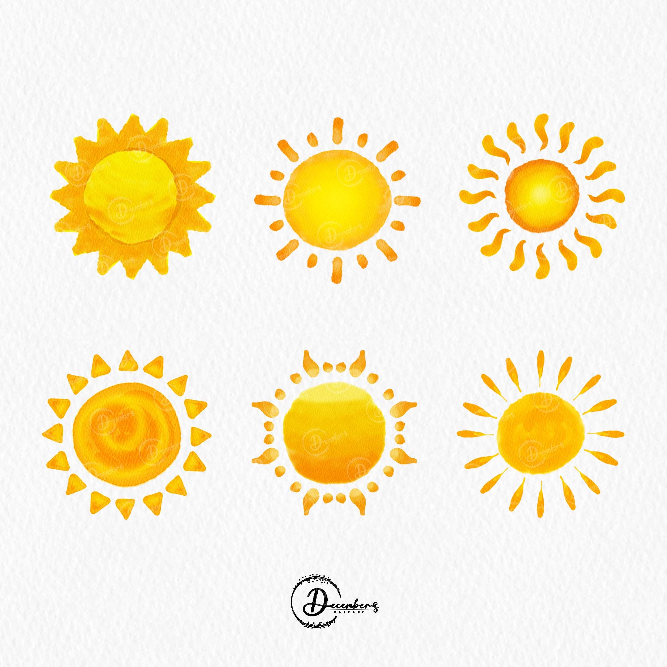 Watercolor Sun Clipart Png, Nursery Clipart, Kids and Baby, Watercolor ...