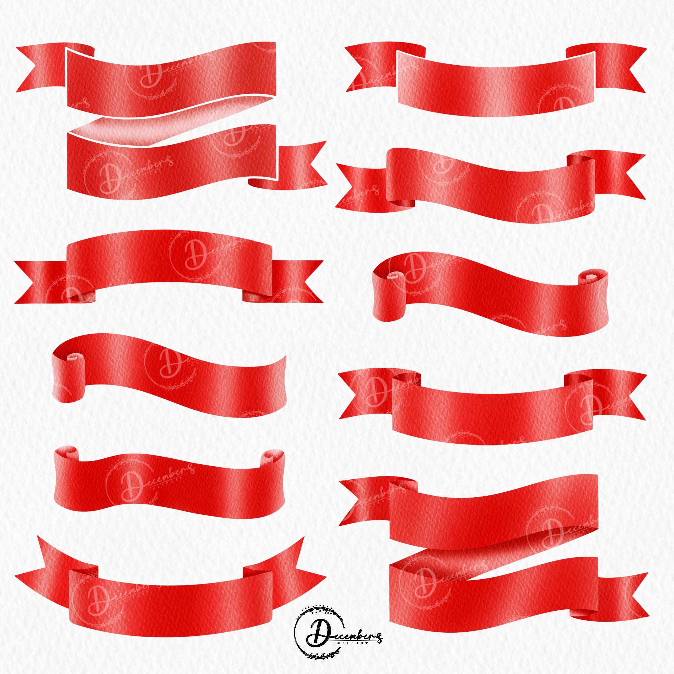 Watercolor Red Ribbon Banners Clipart PNG, Watercolor Clipart, Banner ...