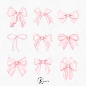 Pink Coquette Bow, Pink Coquette Ribbon, Gift Bow Clipart, Decoration ...