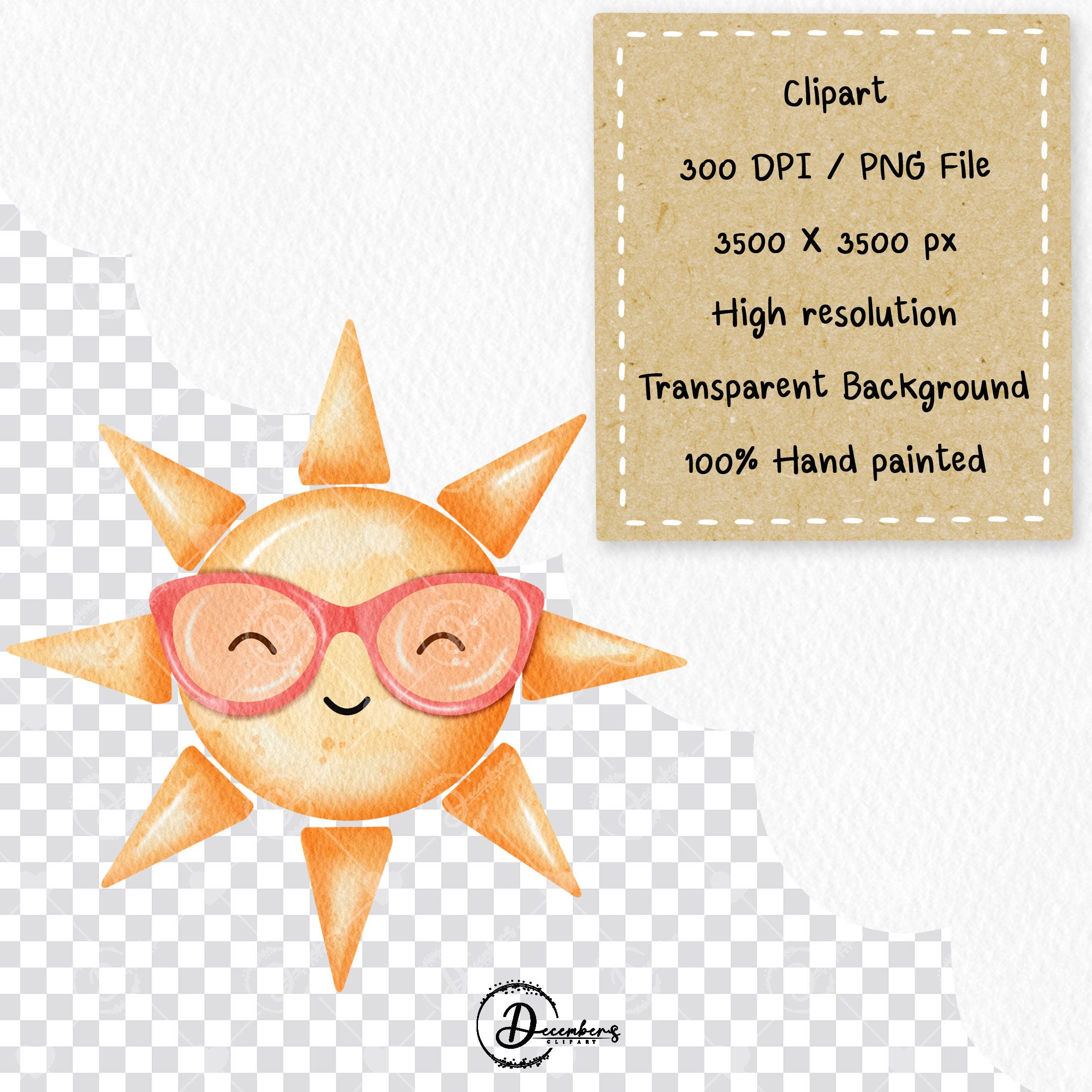 Summer Clipart, Watercolor Summer Clipart, Beach Clipart, Holiday ...