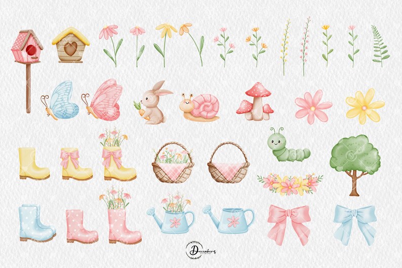 Happy Spring Clipart, Spring Png, Spring Flowers Clipart, Spring Floral ...