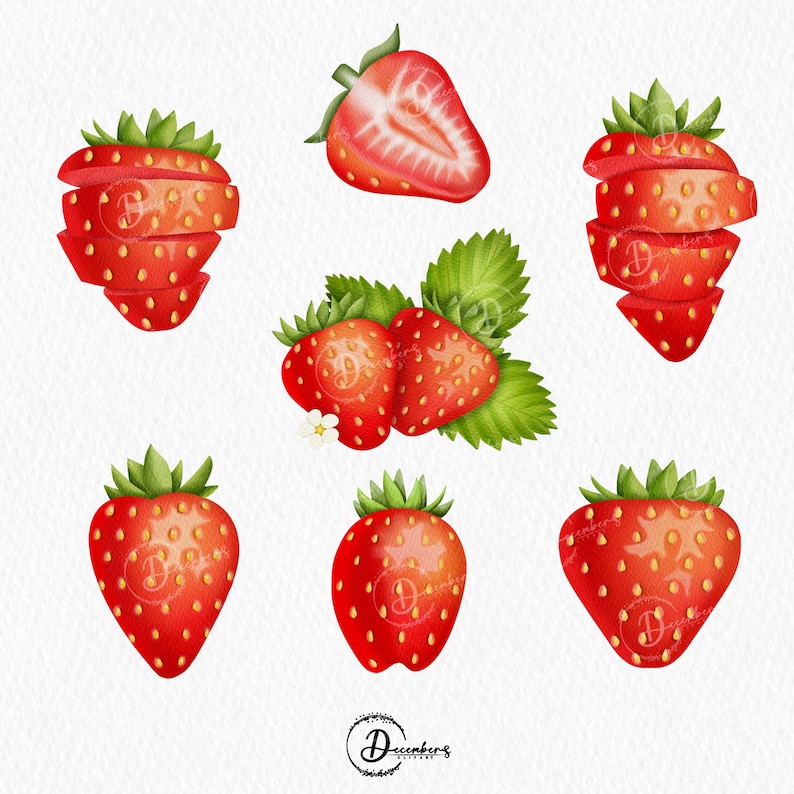 Watercolor Strawberry Clipart, Chocolate Covered Strawberry, Strawberry ...